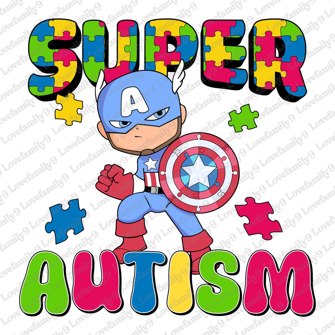 Super Hero Autism Png, Autism Png Design, Superhero Puzzle Pieces ...