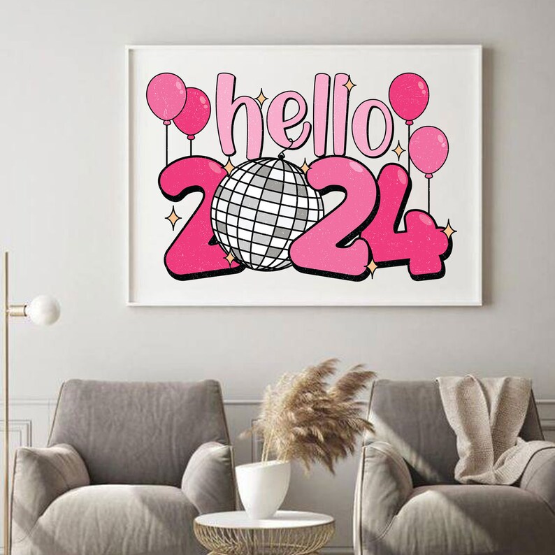 Happy New Year 2024 Png Bundle, Retro Happy New Year Bundle, Trendy New ...