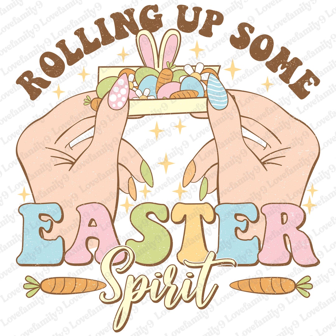 Rolling up Some Easter Png, Retro Groovy Easter Png, Easter Day Png ...