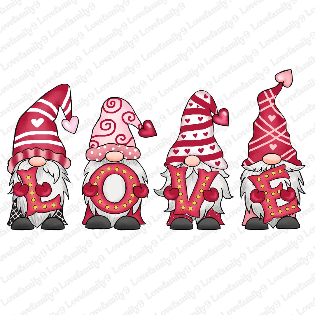Love Gnomes Png, Valentines Day Gnome Png, Retro Valentine Png, Happy ...