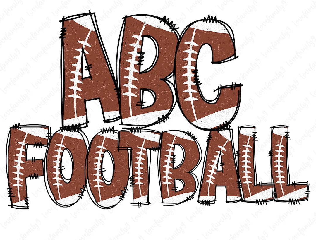 Football Letters PNG, Football Number and Alphabet Png Bundle, Football ...