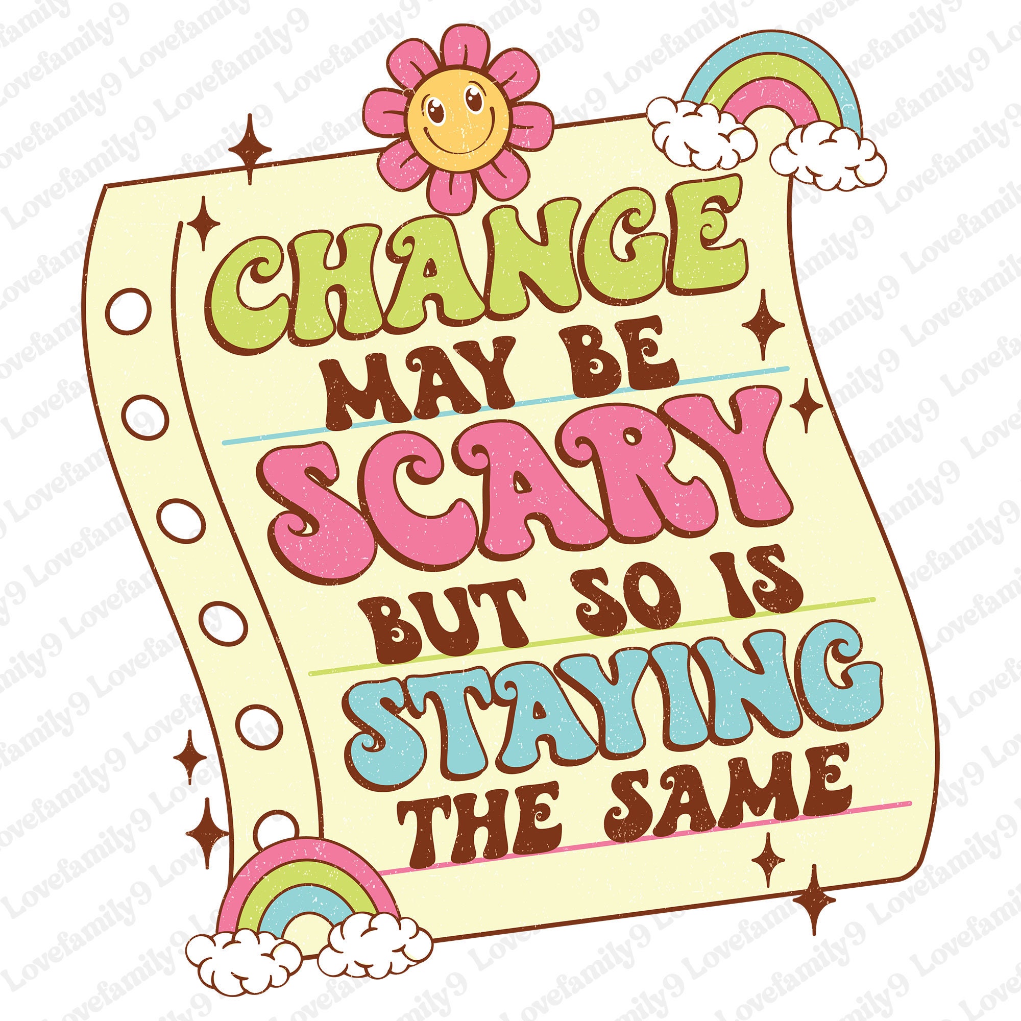 Inspirational Quote Png Change Maybe Scary but so is Staying - Etsy