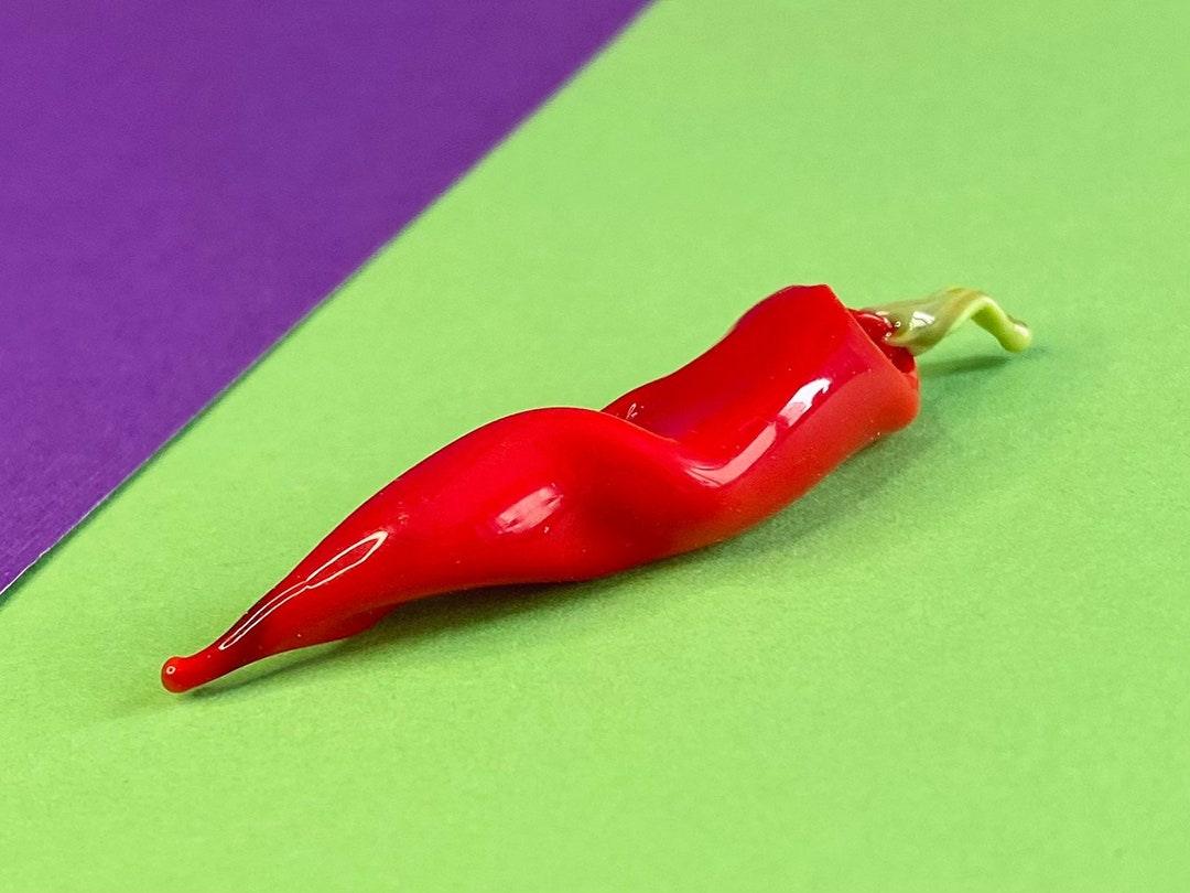Glass Chili Peppers, Handmade Glassware, Chilli Charm, Red Pepper Glass ...
