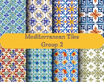 Mediterranean Tile Digital Paper Pack – Seamless Patterns for ...