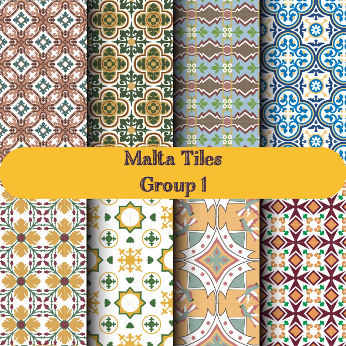 Mediterranean Tile Digital Paper Pack – Seamless Patterns for ...