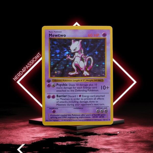 Mewtwo Base Set Card - Etsy