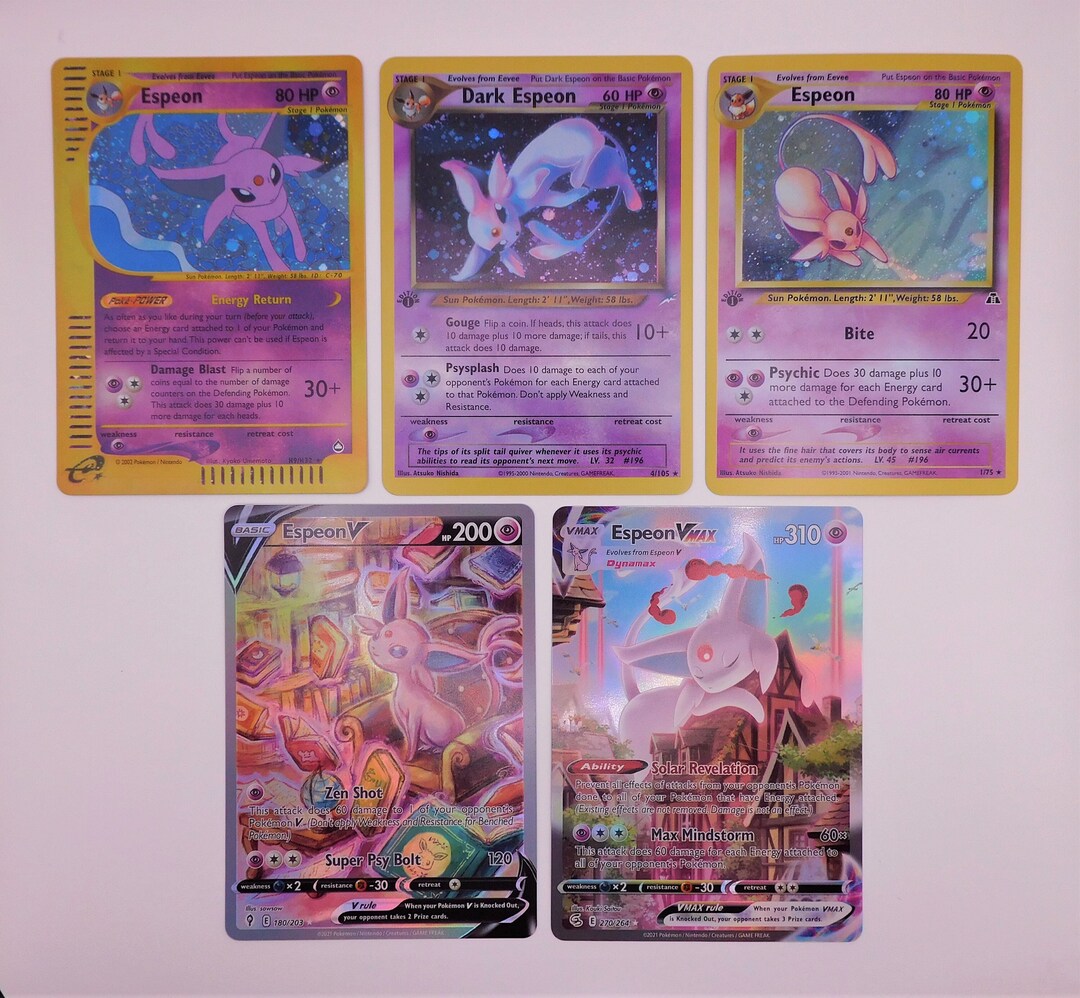 LOT CONVENIENCE 5 Espeon Proxies Vintage 1st Edition and Modern VVMAX ...
