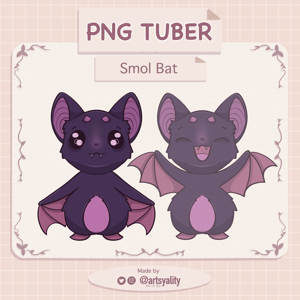 Premade Bat/smol Bat PNG Tuber Avatar for Twitch/discord/youtube - Etsy