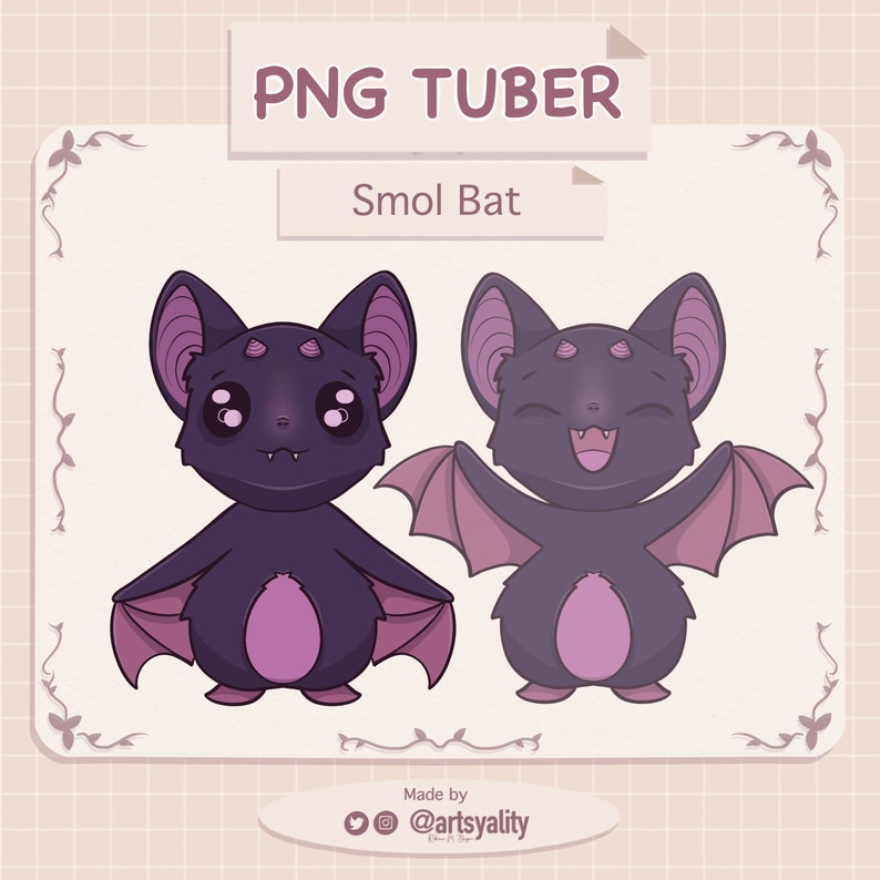 Premade Bat/smol Bat PNG Tuber Avatar for Twitch/discord/youtube - Etsy