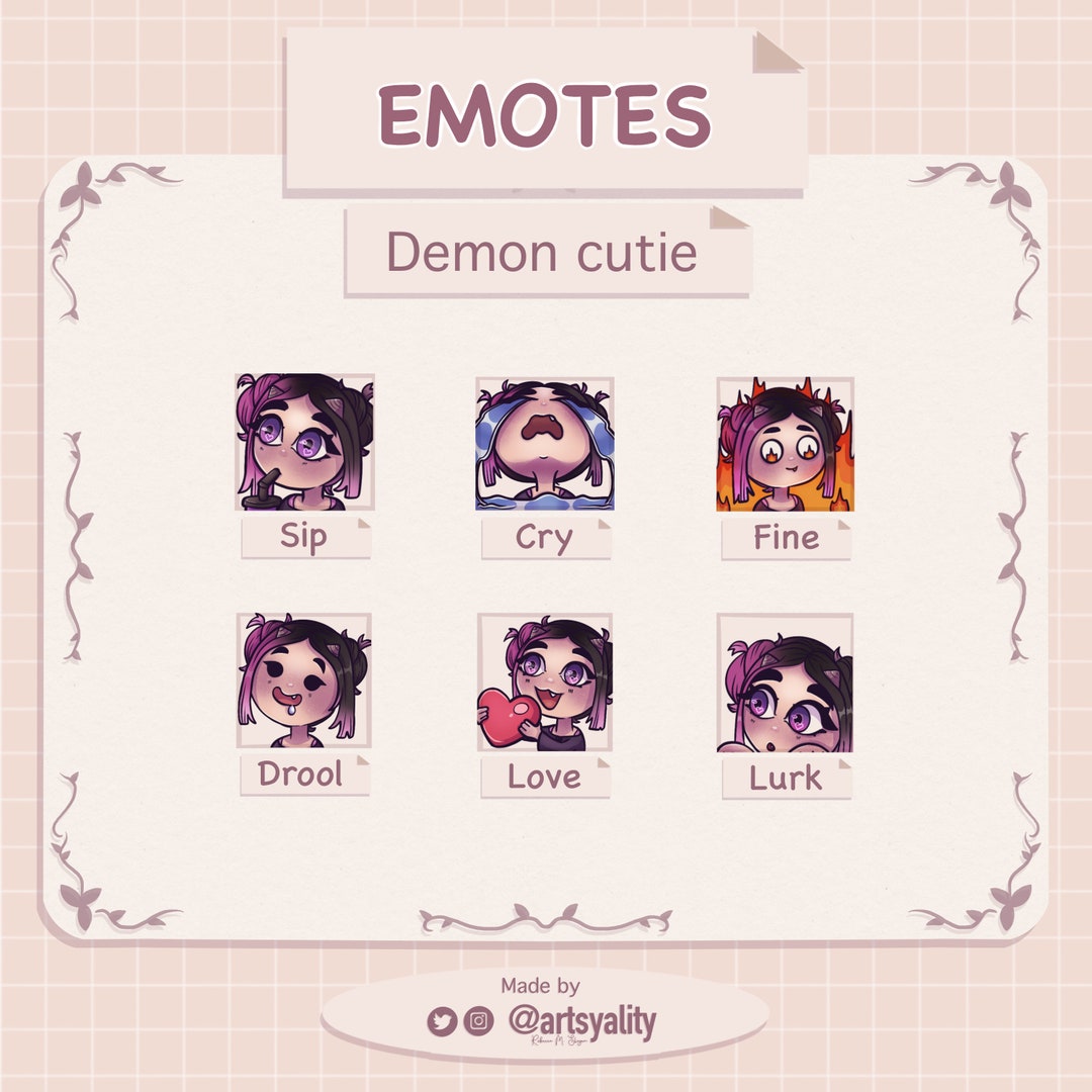 Premade Demon Cutie Emote Set for Streamers/twitch/discord and Etc. - Etsy