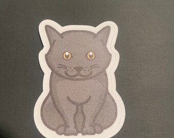 Vinyl Sticker Peeking Grey Tabby Cat - Etsy