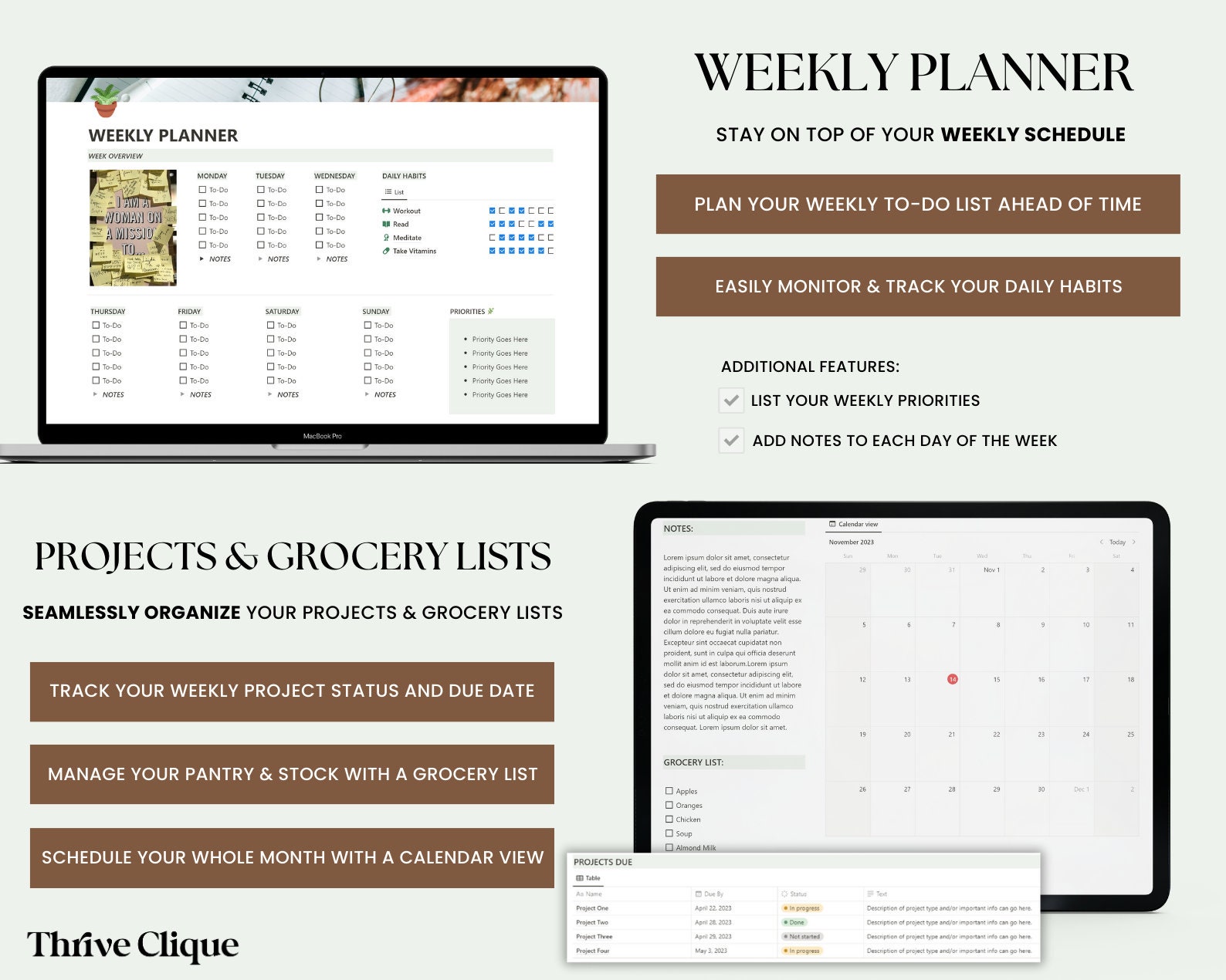 Notion Weekly Planner Template | Notion to Do List | Simple Weekly ...