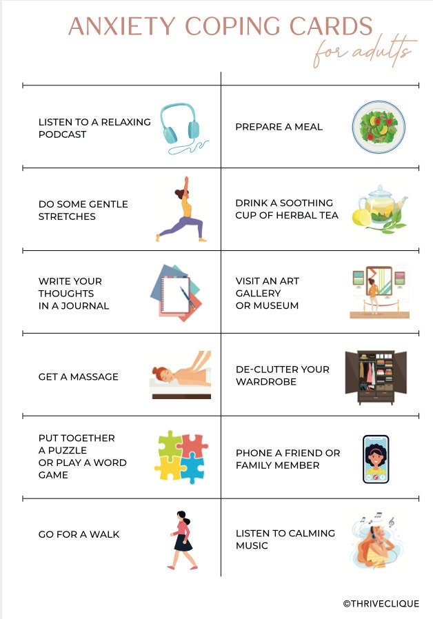 Anxiety Coping Skills Cards | Anxiety Cards | Coping Skills | Panic ...