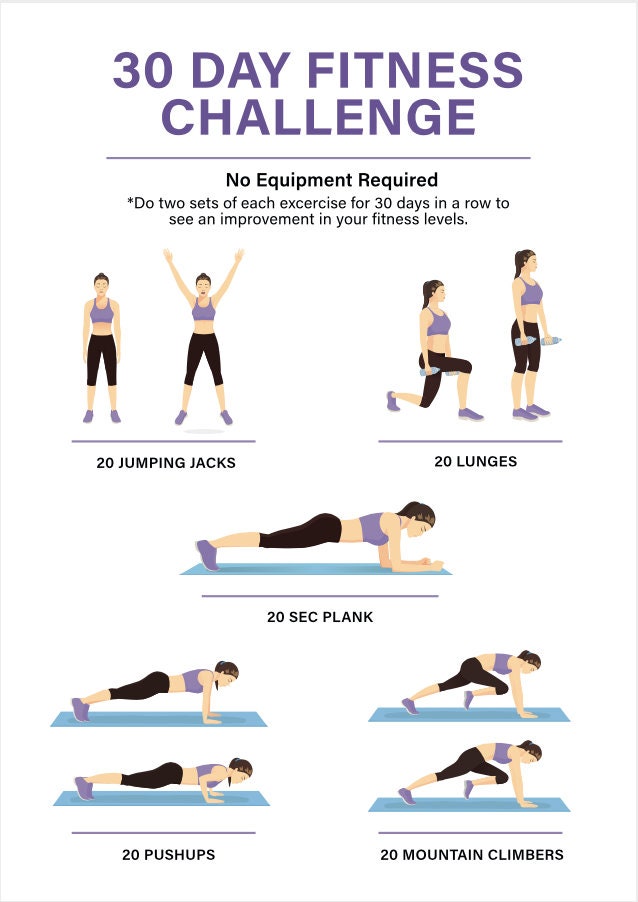 30 Day Lose Belly Fat Challenge Bundle Flat Belly Workout Etsy