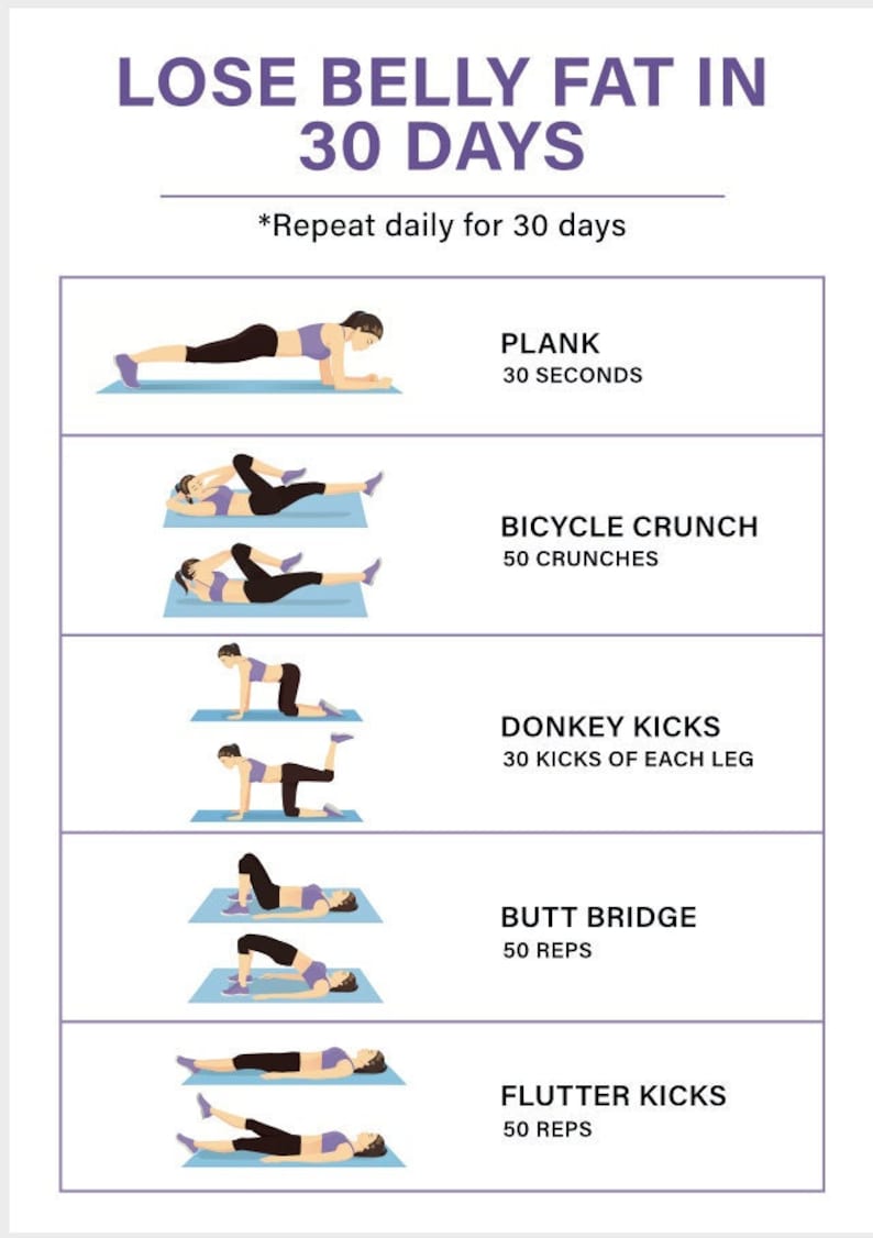 30 Day Lose Belly Fat Challenge | Belly Workout | Weight Loss | Home ...