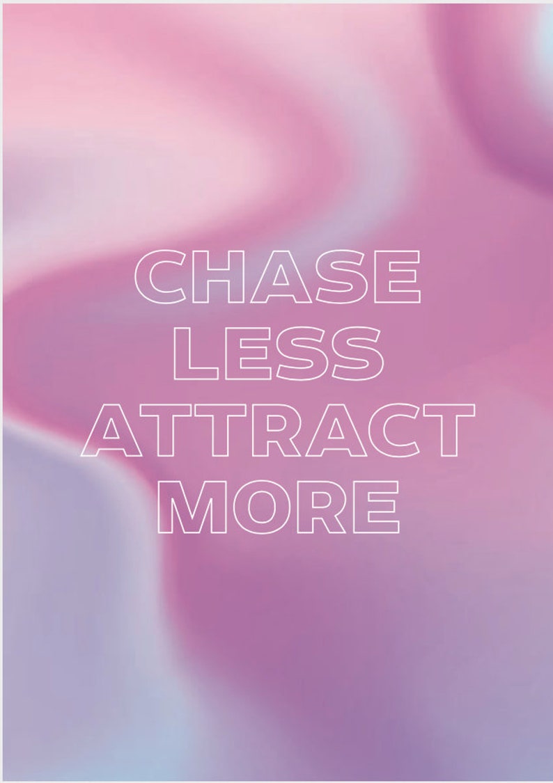 Motivational Print | Chase Less, Attract More | Wall Art | Positive Affirmations | Home Decor ...