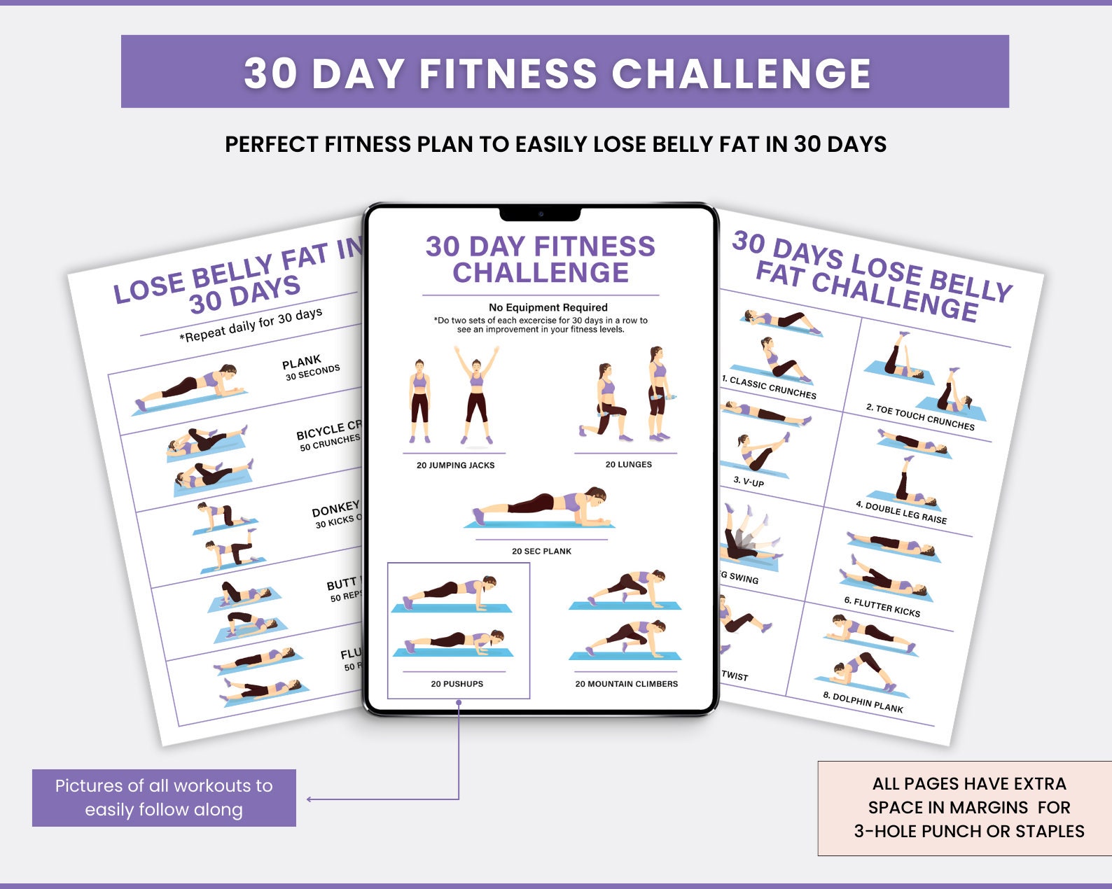 30 Day Lose Belly Fat Challenge Bundle Flat Belly Workout 30 Day Abs ...