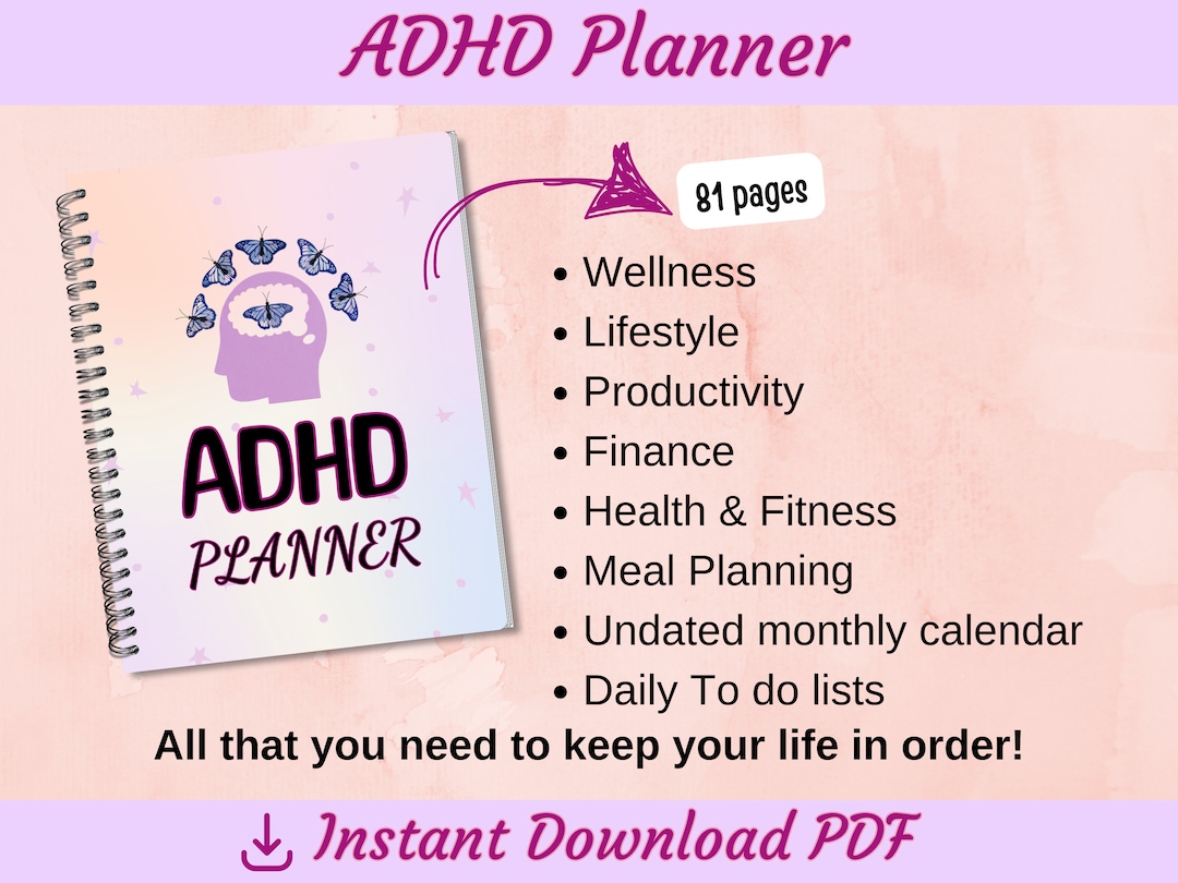 Ultimate ADHD Adult Life Organizer Printable Planner, Add-friendly ...