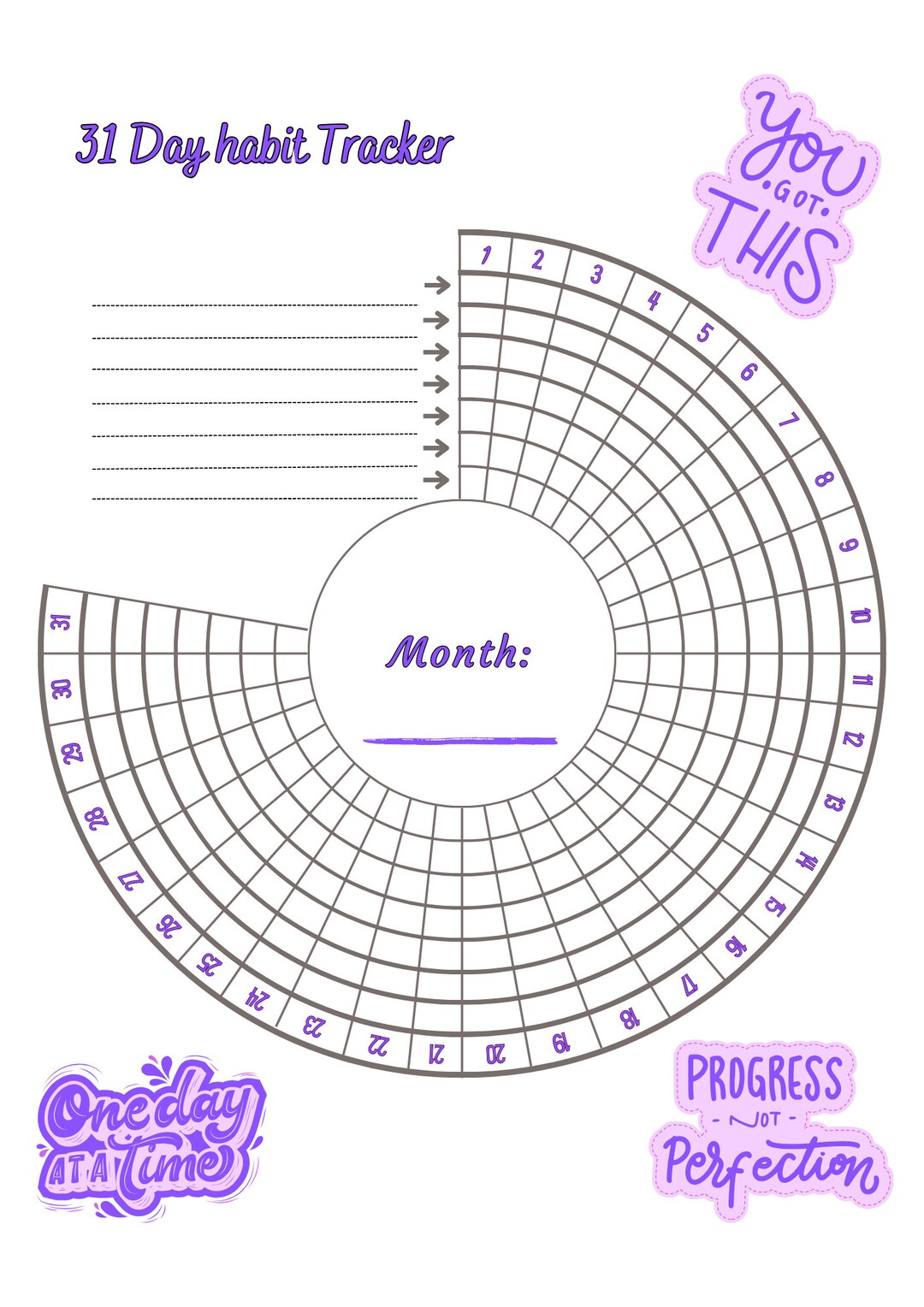 Printable Habit Planner & Tracker Bundle Monthly Goal Trackers, A4 US ...