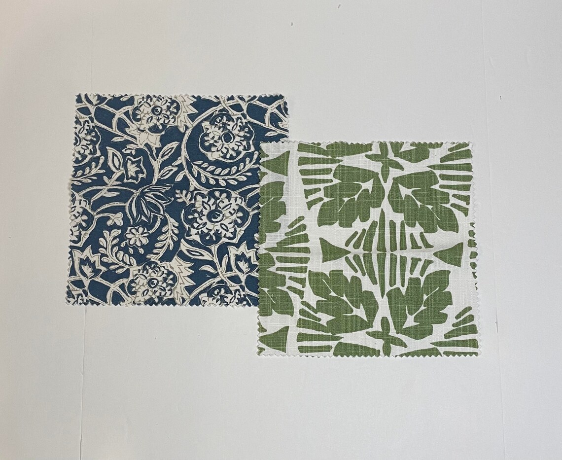 Mixed Patterns in Navy Ocean Blue Pink and Green / Studio - Etsy