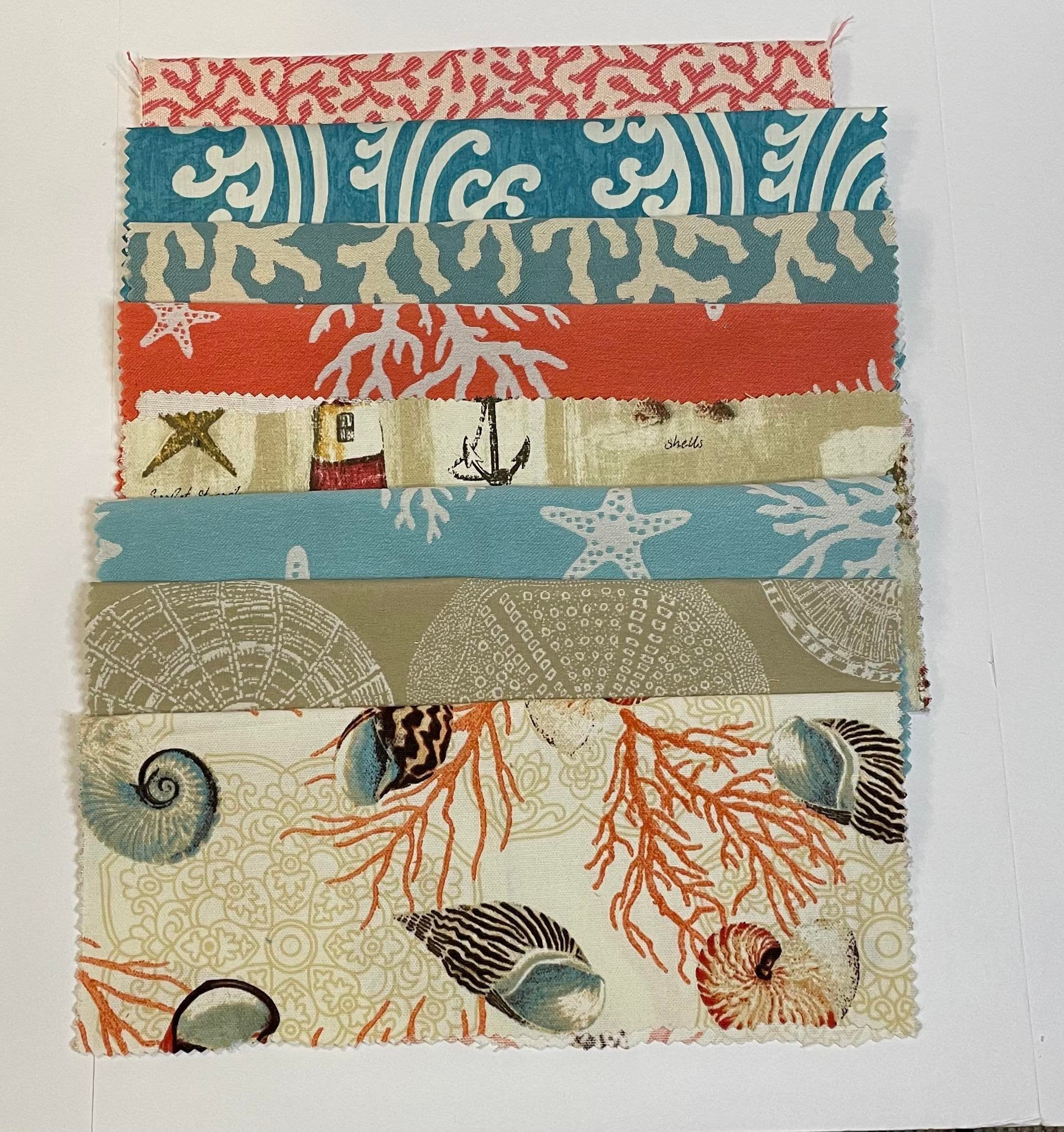 Seaside Patterns in Shades of Blue, Coral and Sand Studio Scrap Mix / 9 ...