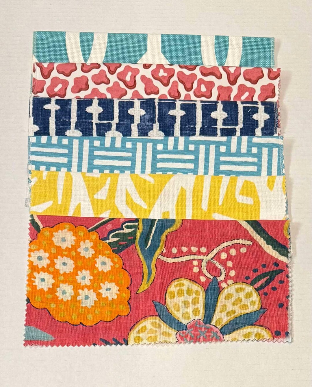 A Hot Pink Floral Pattern Mix in Yellow and Turquoise Geometric Prints ...
