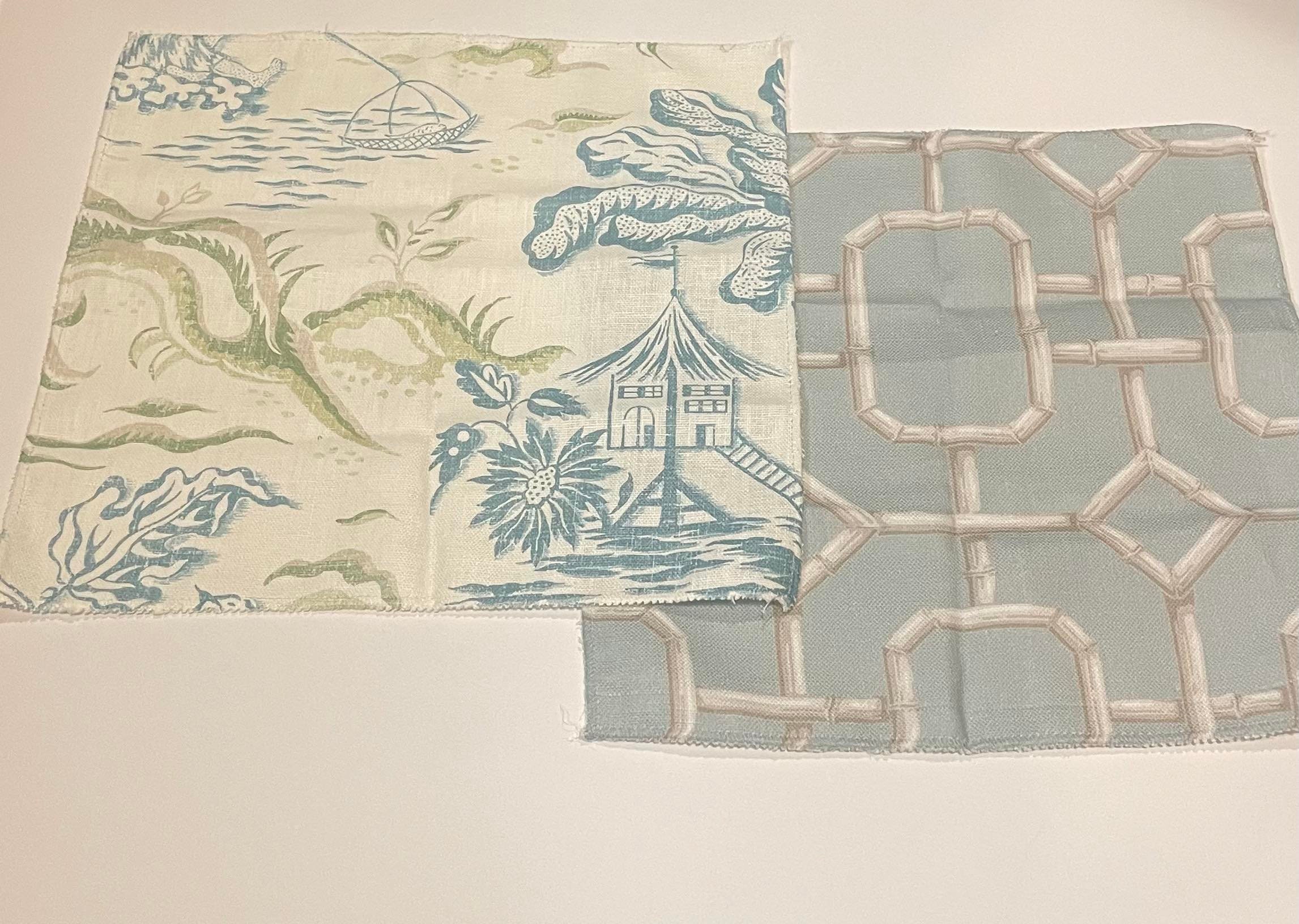 Pagoda and Bamboo Trellis Pattern With Floral Print Mix / 5 Piece 12 ...