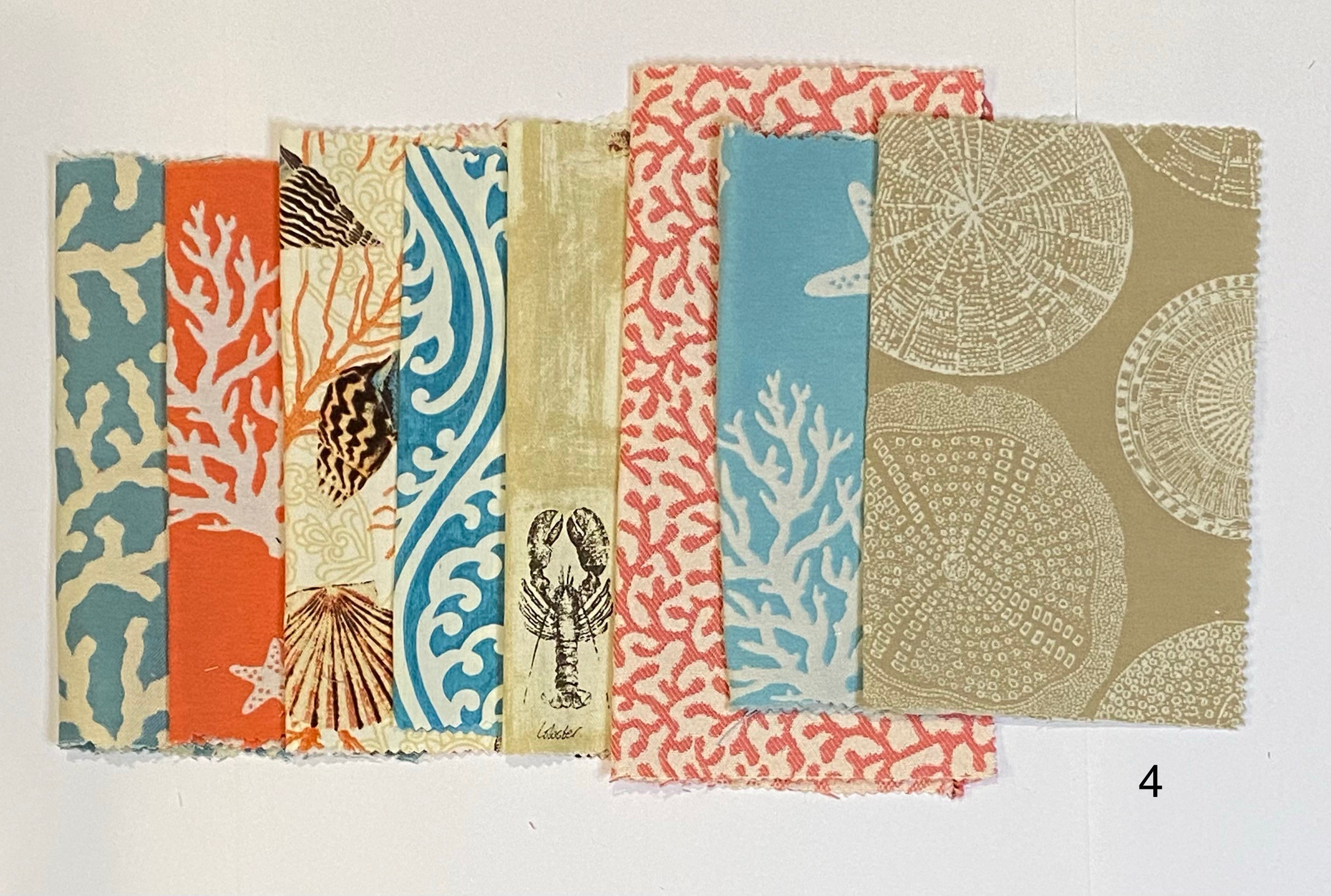 Seaside Patterns in Shades of Blue, Coral and Sand Studio Scrap Mix / 9 ...