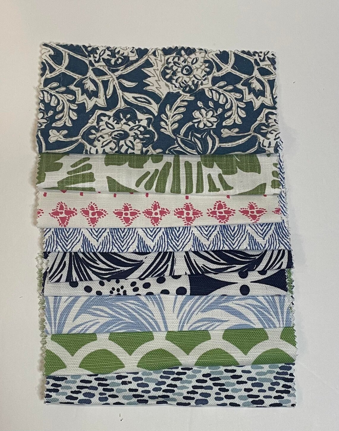 Mixed Patterns in Navy Ocean Blue Pink and Green / Studio - Etsy