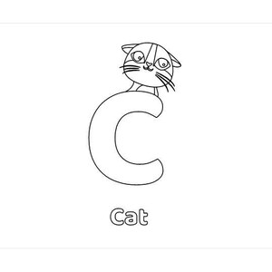 Cute Alphabet Animal Coloring Pages - Etsy