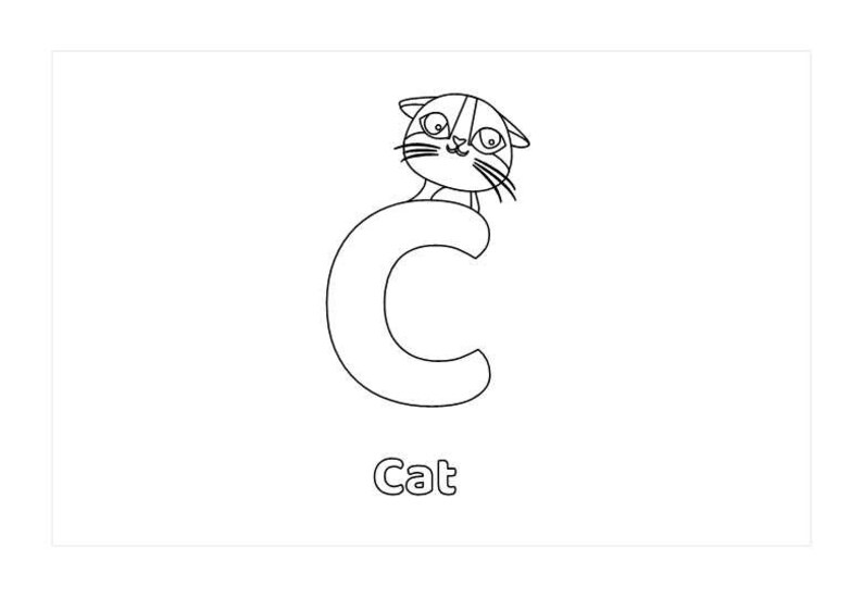 Cute Alphabet Animal Coloring Pages - Etsy