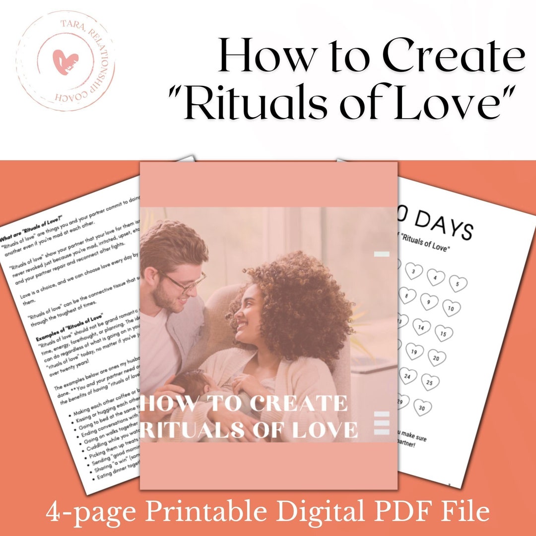 How to Create "rituals of Love" | Couples Coaching Worksheets ...