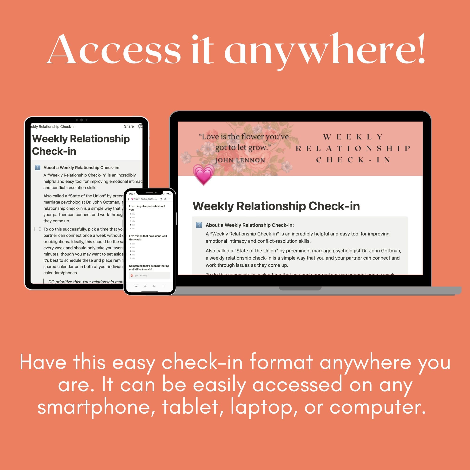 Weekly Relationship Check-in Notion Template (PDF) - Etsy