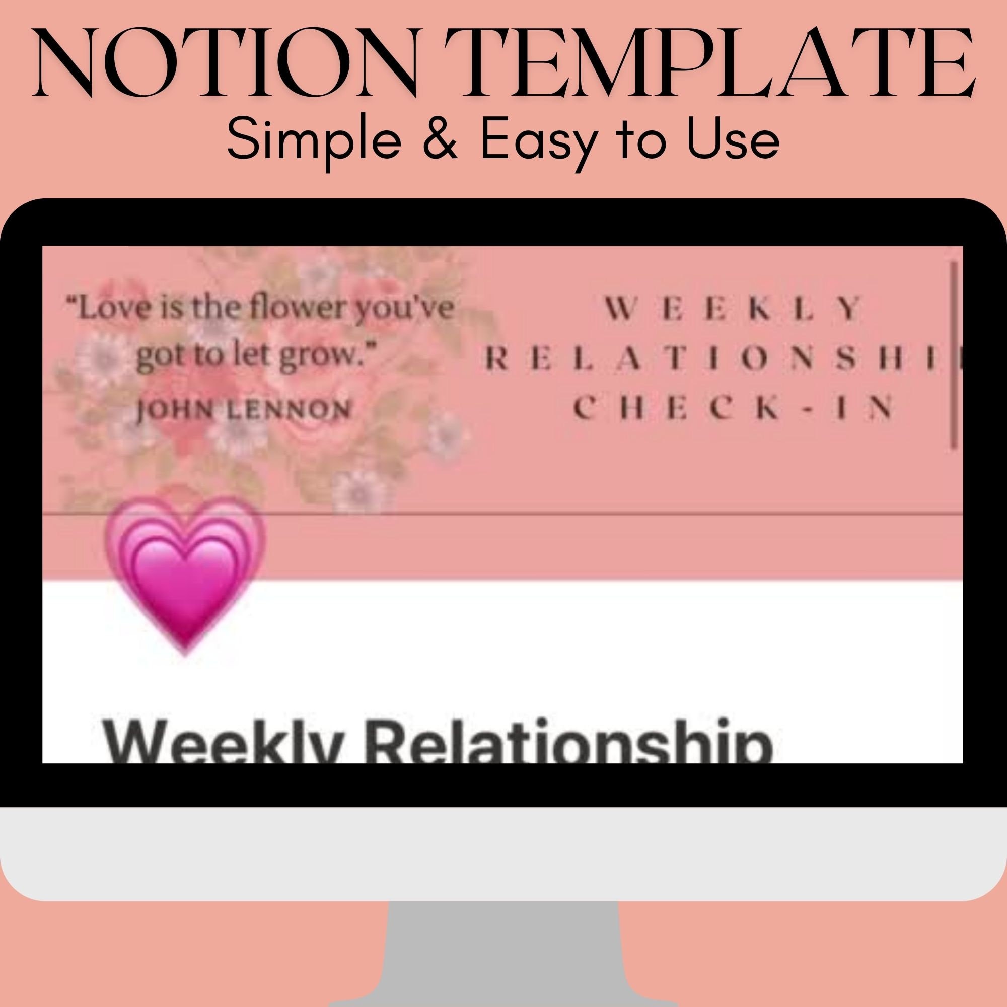 Weekly Relationship Check-in Notion Template | Couples Coaching ...