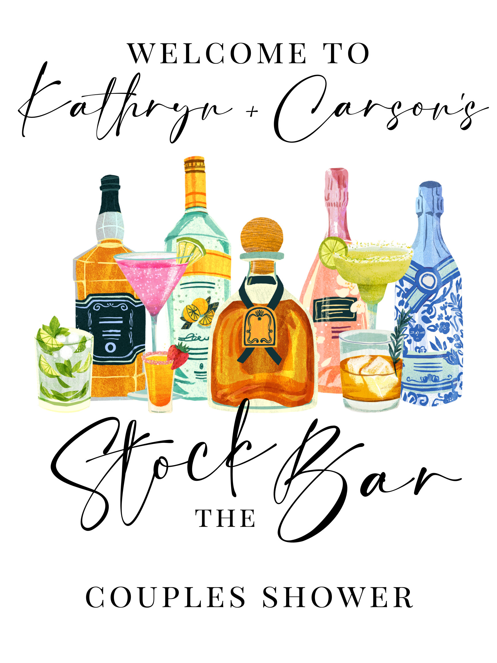 Welcome Sign - Stock the Bar Couples Shower - Etsy
