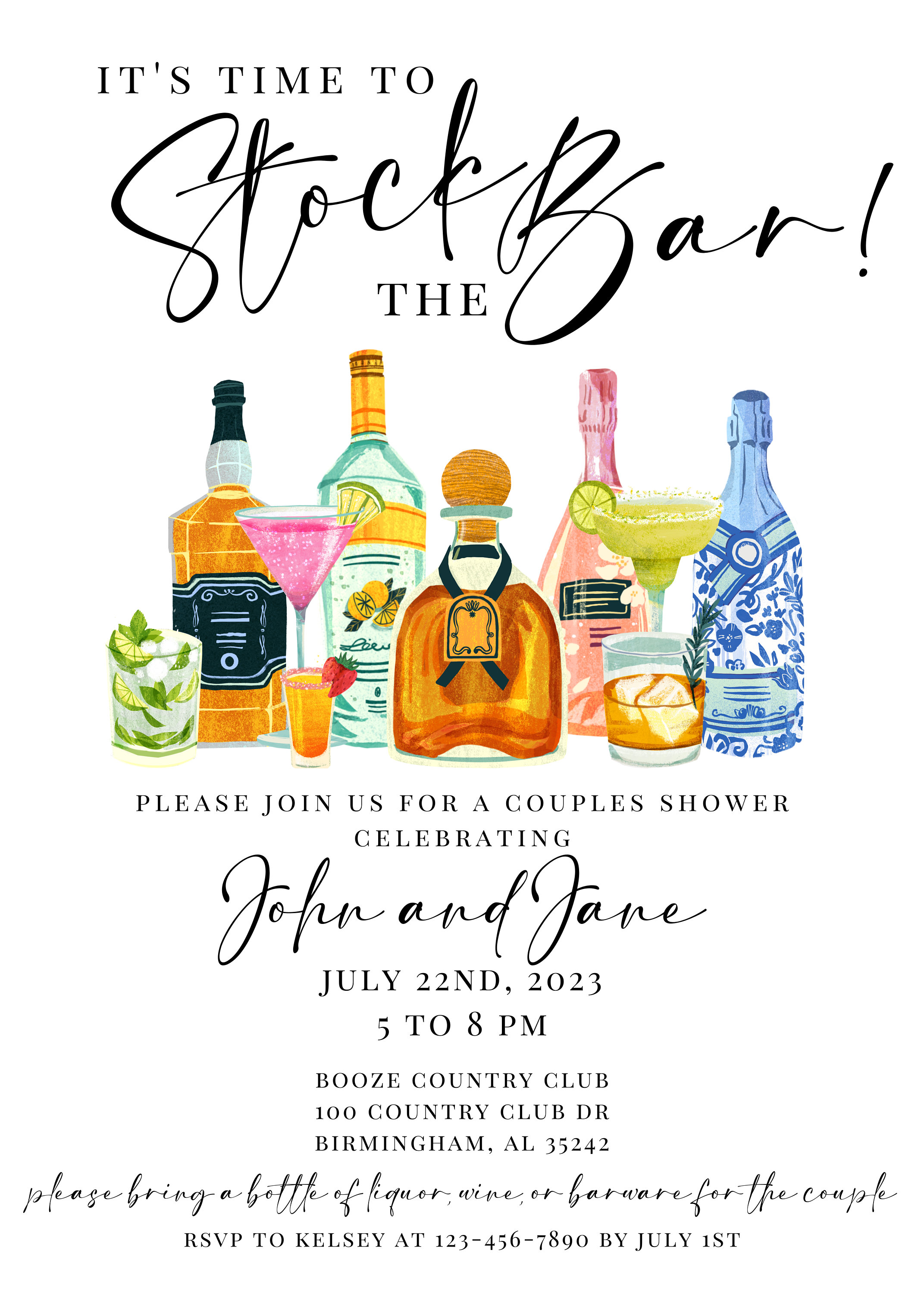 STOCK THE BAR Invite Couples Shower Housewarming Party - Etsy