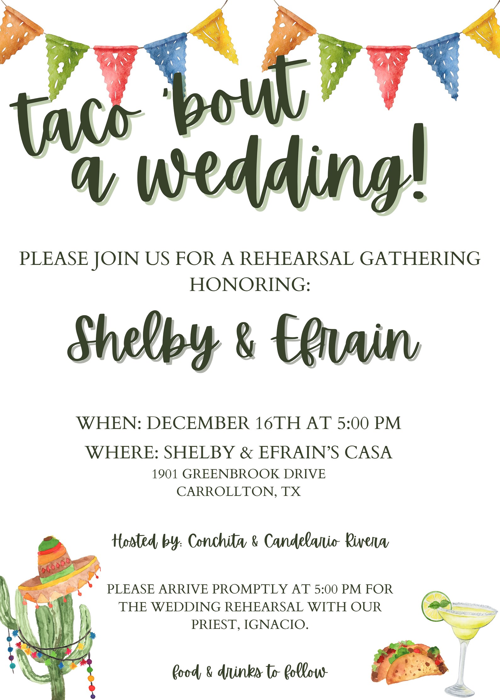 Taco Themed Rehearsal Dinner Invitation - Etsy