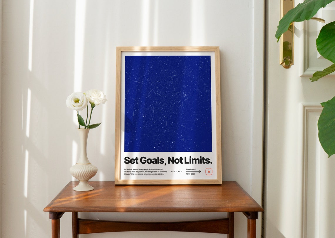 Set Goals Printable Wall Art Digital Download Abstract Wall Art ...