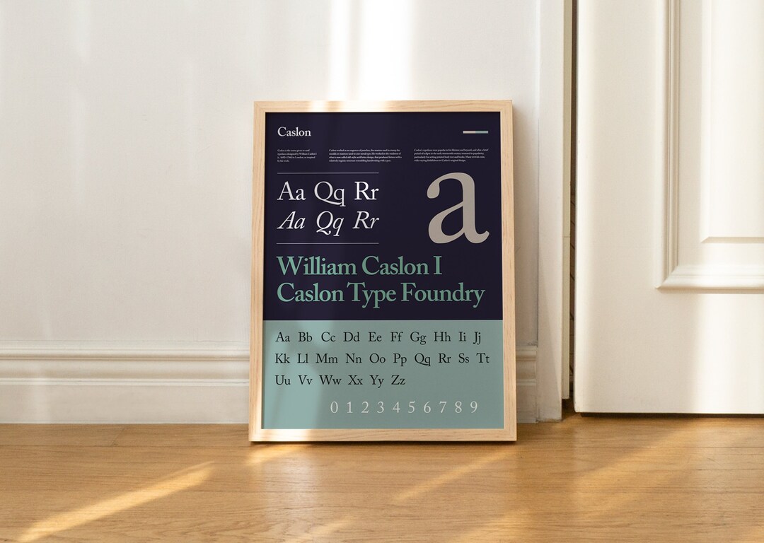Caslon Typeface Poster: Minimalist Typography Wall Art (digital ...