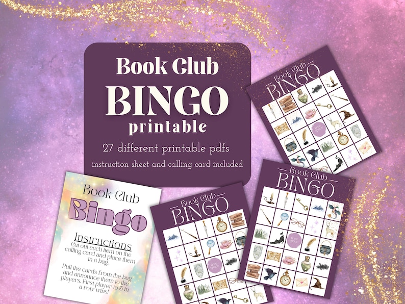 Printable Fantasy Book Club Bingo Game | Book Club Activities | Book ...