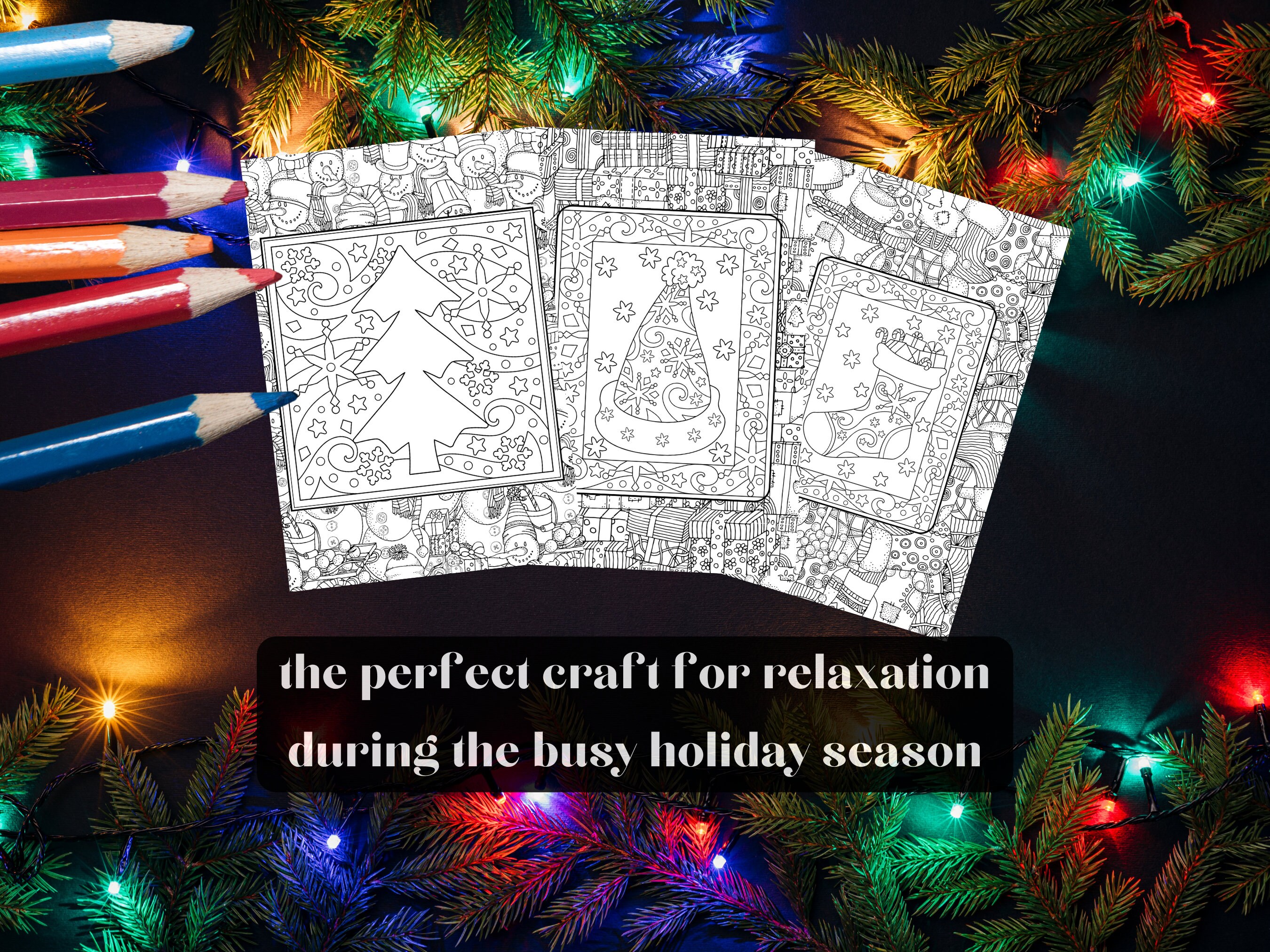 Christmas Adult Coloring Sheets Christmas Coloring Pages - Etsy
