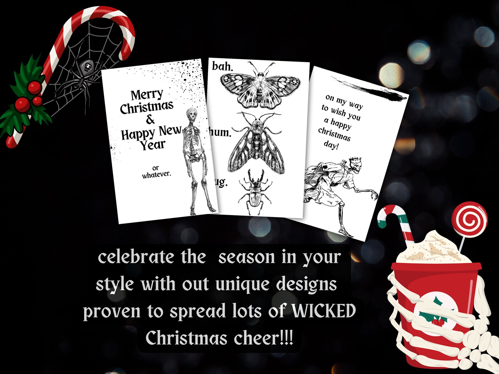 Goth Christmas Cards, Alternative Christmas Cards, Dark Aesthetic ...