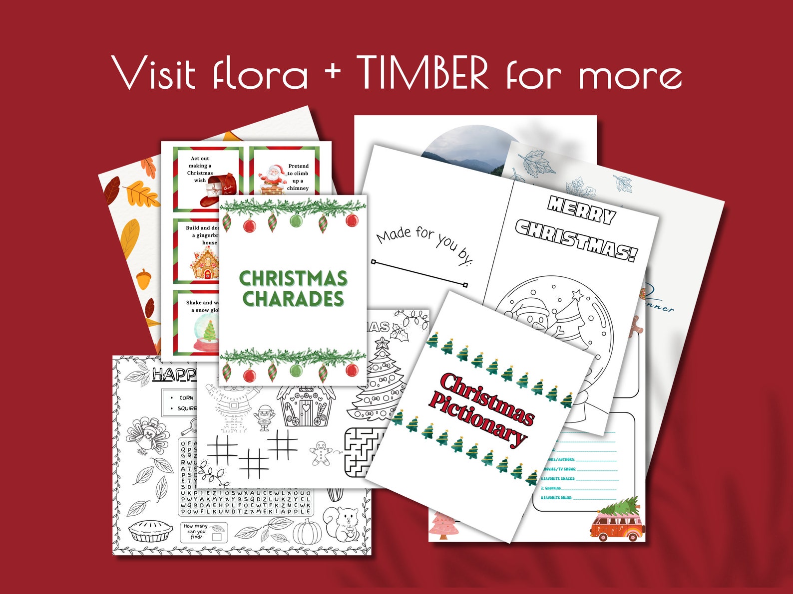 Christmas Pictionary Game, Printable Pictionary Game, Christmas ...