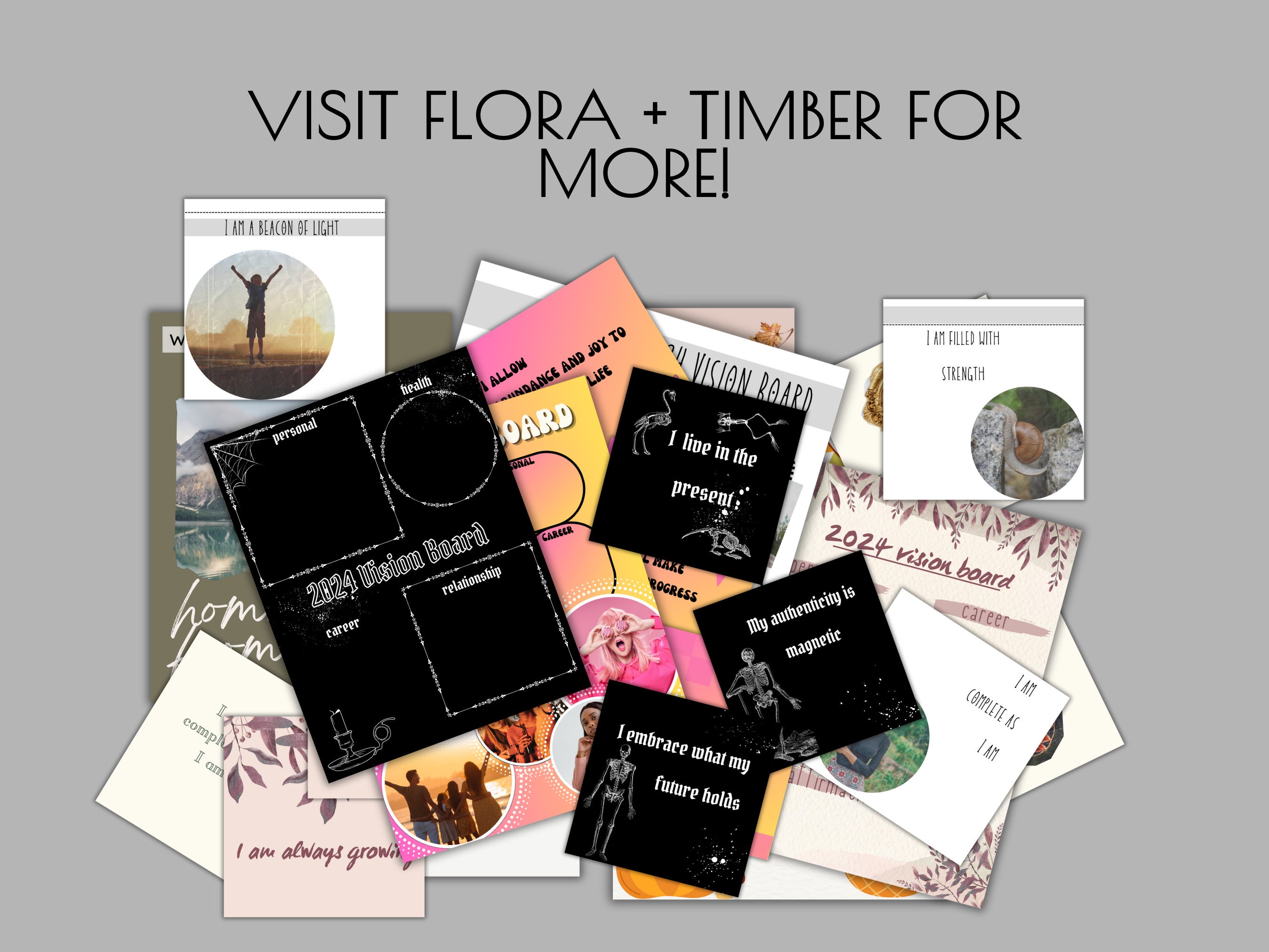 Goth Vision Board, Gothic Affirmation Cards, Printable Affirmations, Digital Affirmations, Dark ...