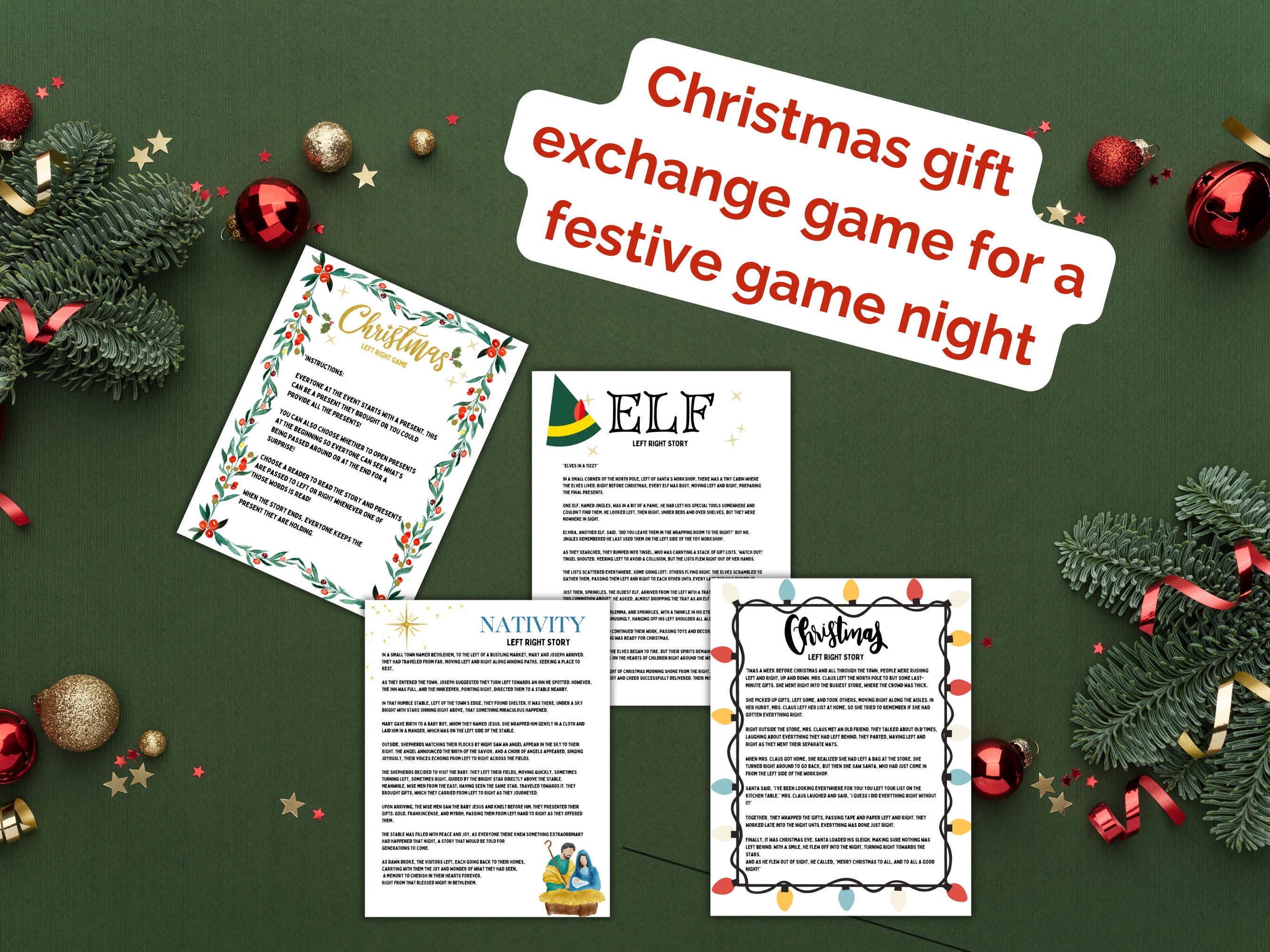 Christmas Left Right Game Christmas Party Game Gift Exchange - Etsy