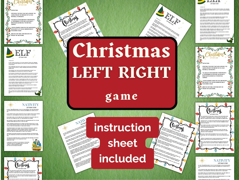 Christmas Left Right Game Christmas Party Game Gift Exchange - Etsy