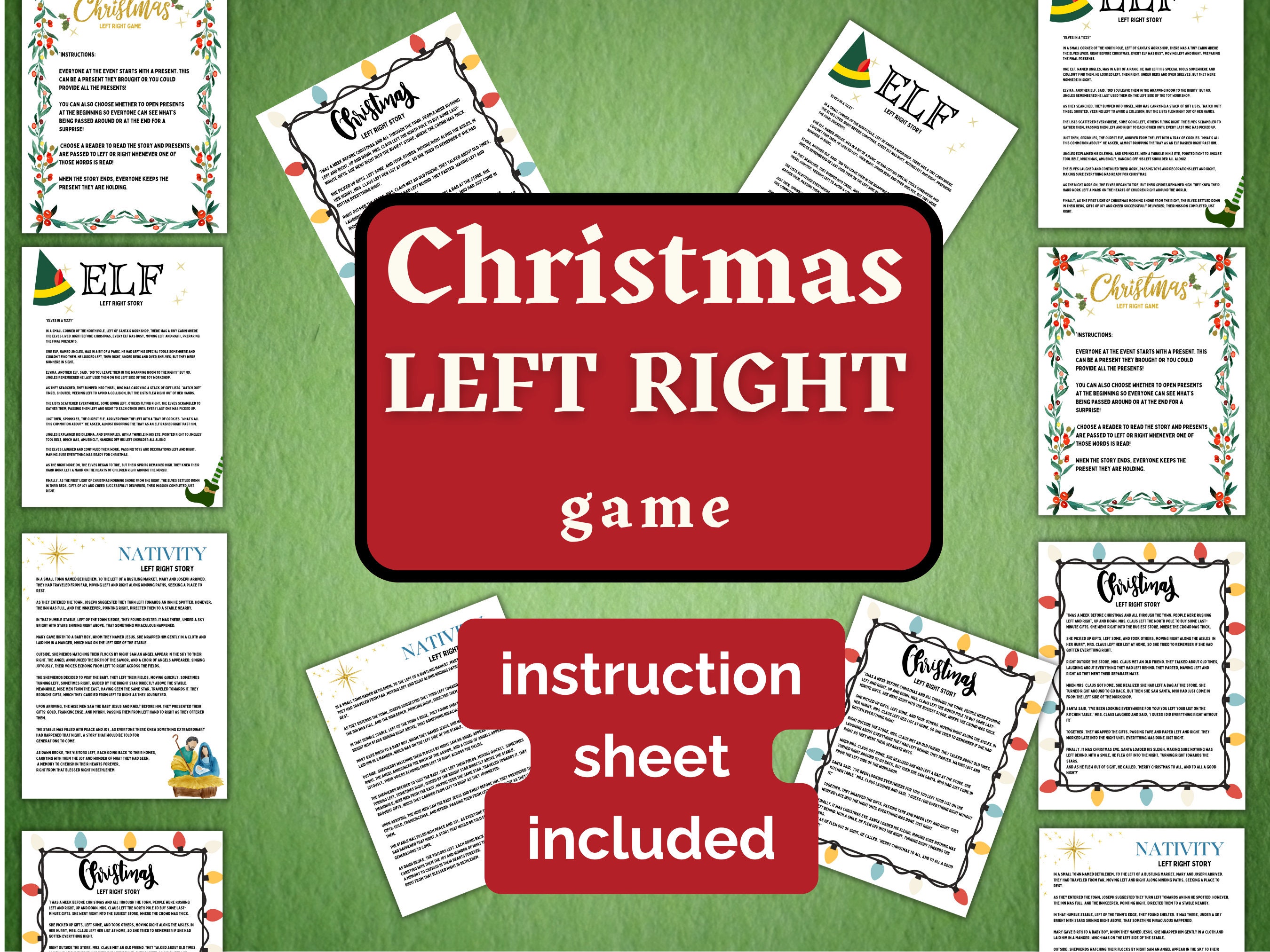 Christmas Left Right Game, Christmas Party Game, Gift Exchange Game ...
