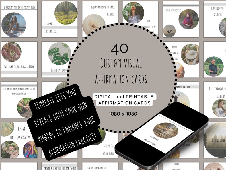 Custom Visual Affirmation Cards, Manifestation Deck, Law of Attraction ...
