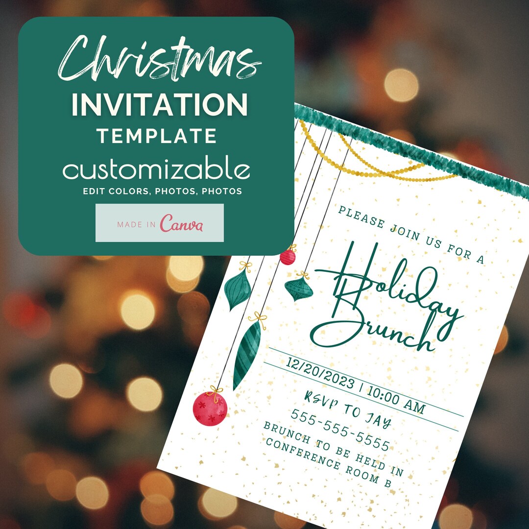 Christmas Office Party Invitation, Christmas Dinner Invitation, Office ...