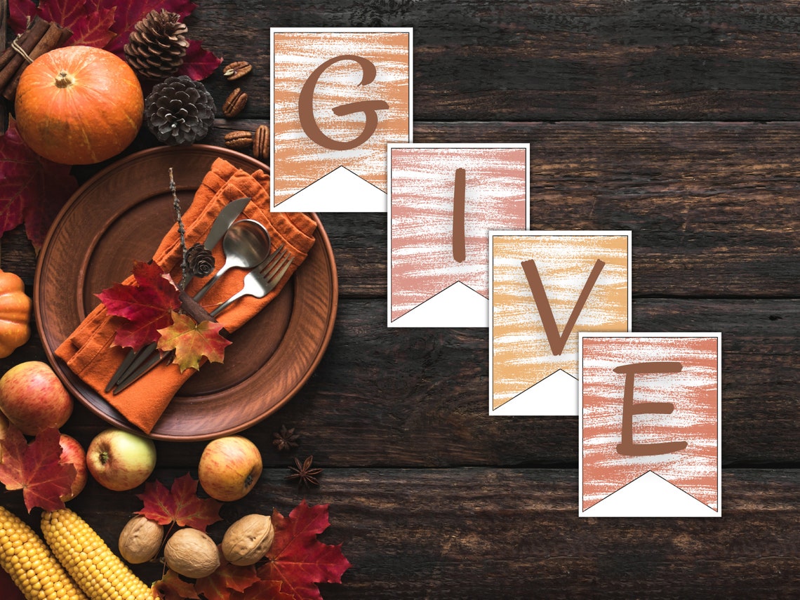 Thanksgiving Banner Thanksgiving Printable Thanksgiving - Etsy